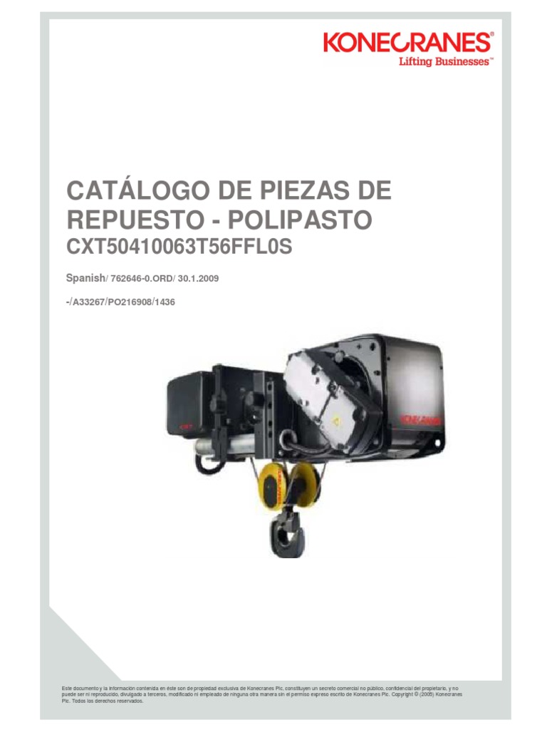 Konecranes - Catalogo de Partes Dcon0942820 | PDF