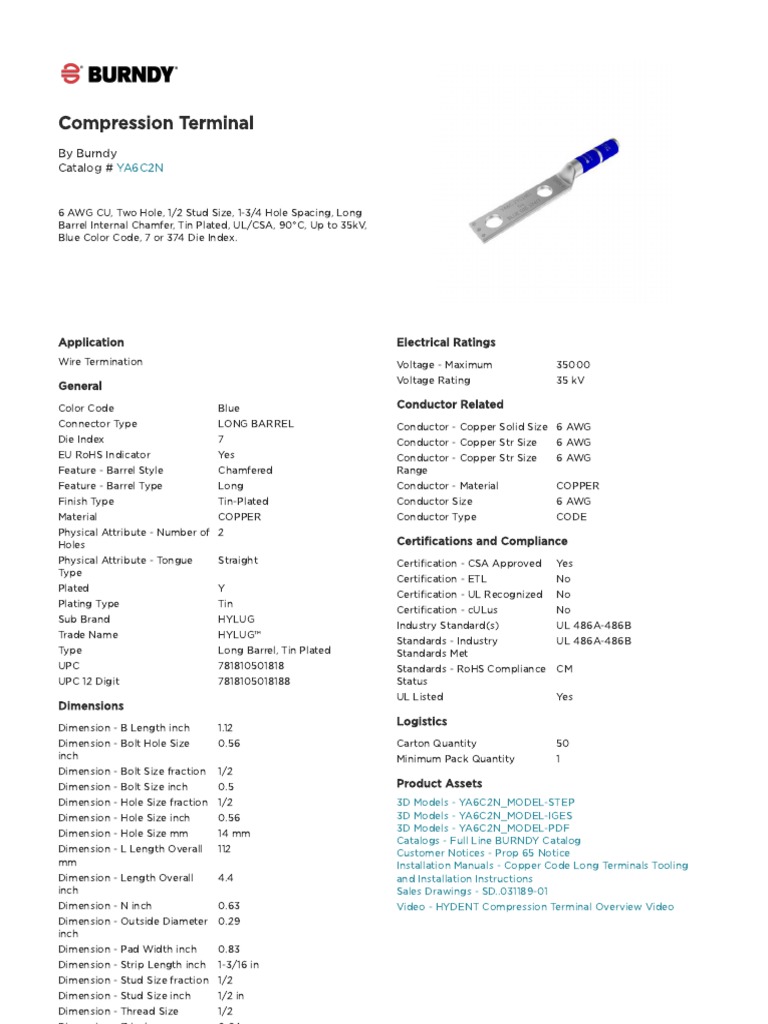 Brdy Ya6c2n Spec en | PDF | Electrical Conductor | Screw