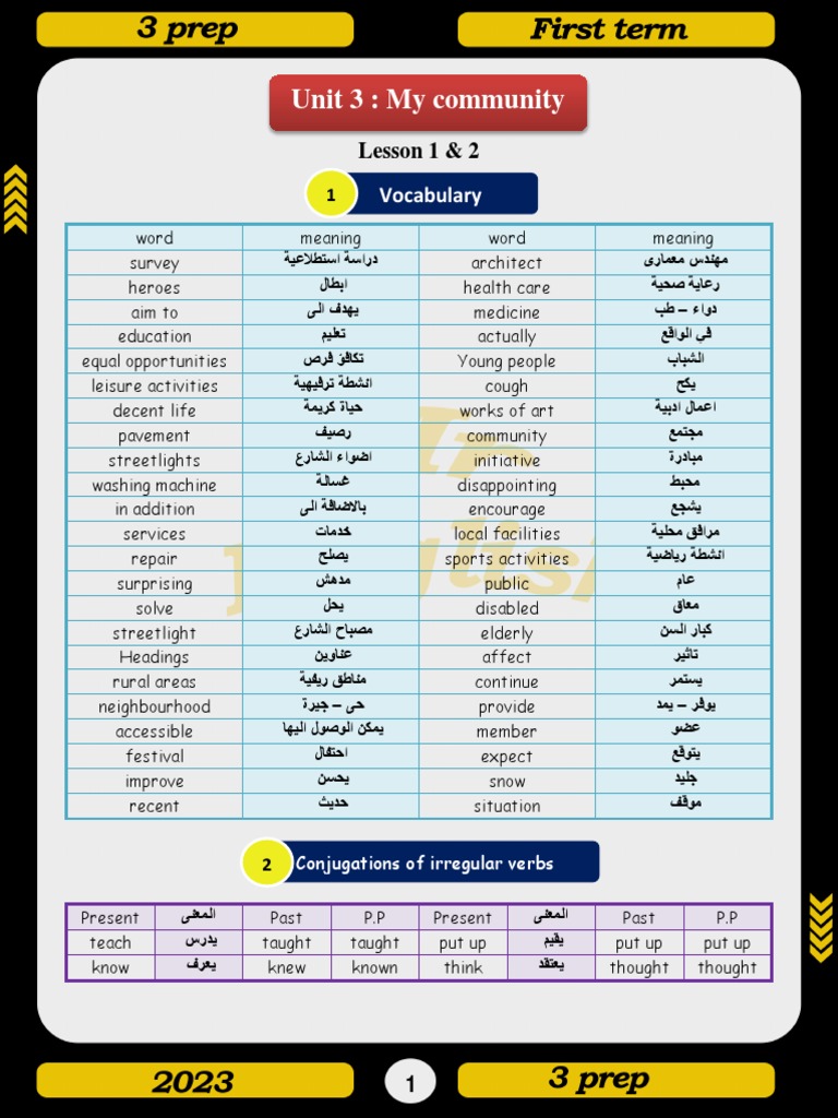 3prepعينة يونت 3 | PDF | Language Arts & Discipline