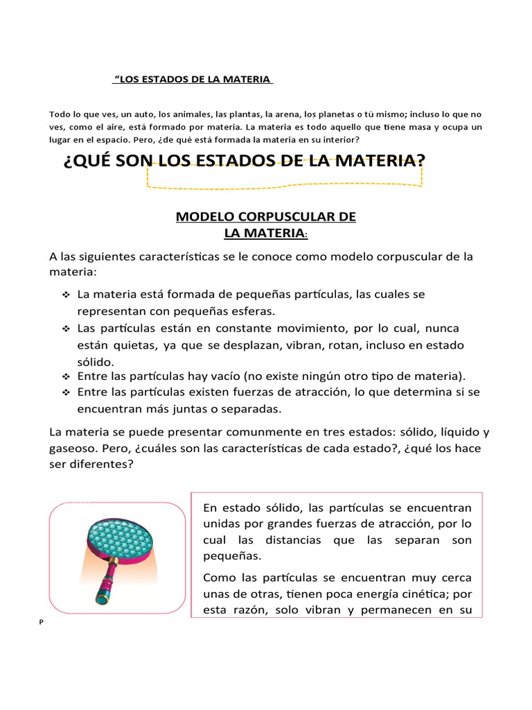 6°-básico-Ciencias-Naturales-Guía LOS ESTADOS DE LA MATERIA | PDF