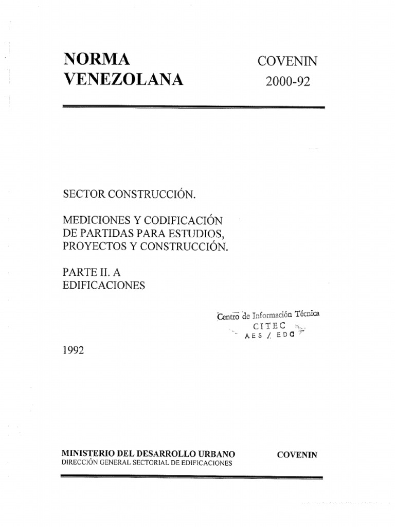 Covenin 2000-92 Computos Covenin | PDF