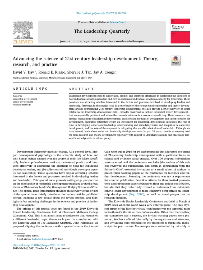 Advancing The Science of 21st-Century Leadership Development | PDF