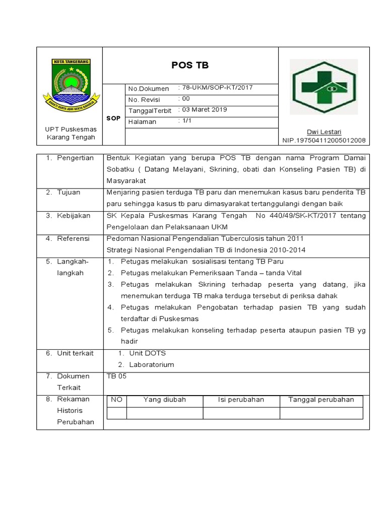 SOP Pos TB | PDF