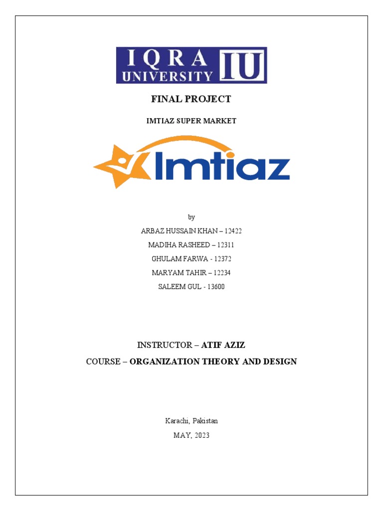 Imtiaz Project Pdf Retail Marketing