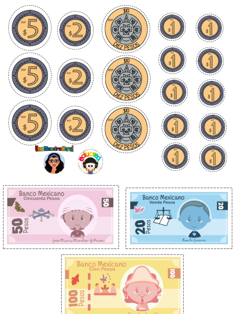 Monedas y Billetes Didácticos | PDF