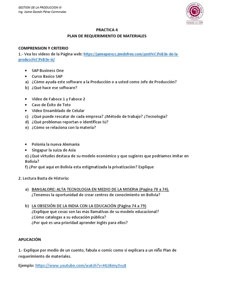 Practica - 4 Planeacion de Req. Materiales | PDF | Inventario