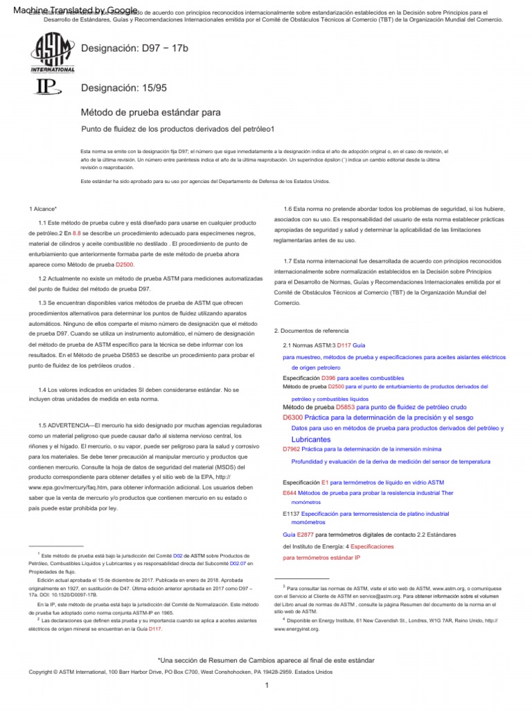 D97-17b Trad | PDF | Calibración | Lubricante