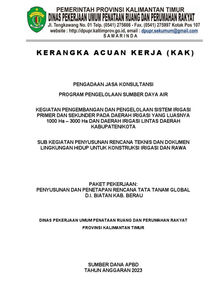 KAK Penyusunan RTTG | PDF