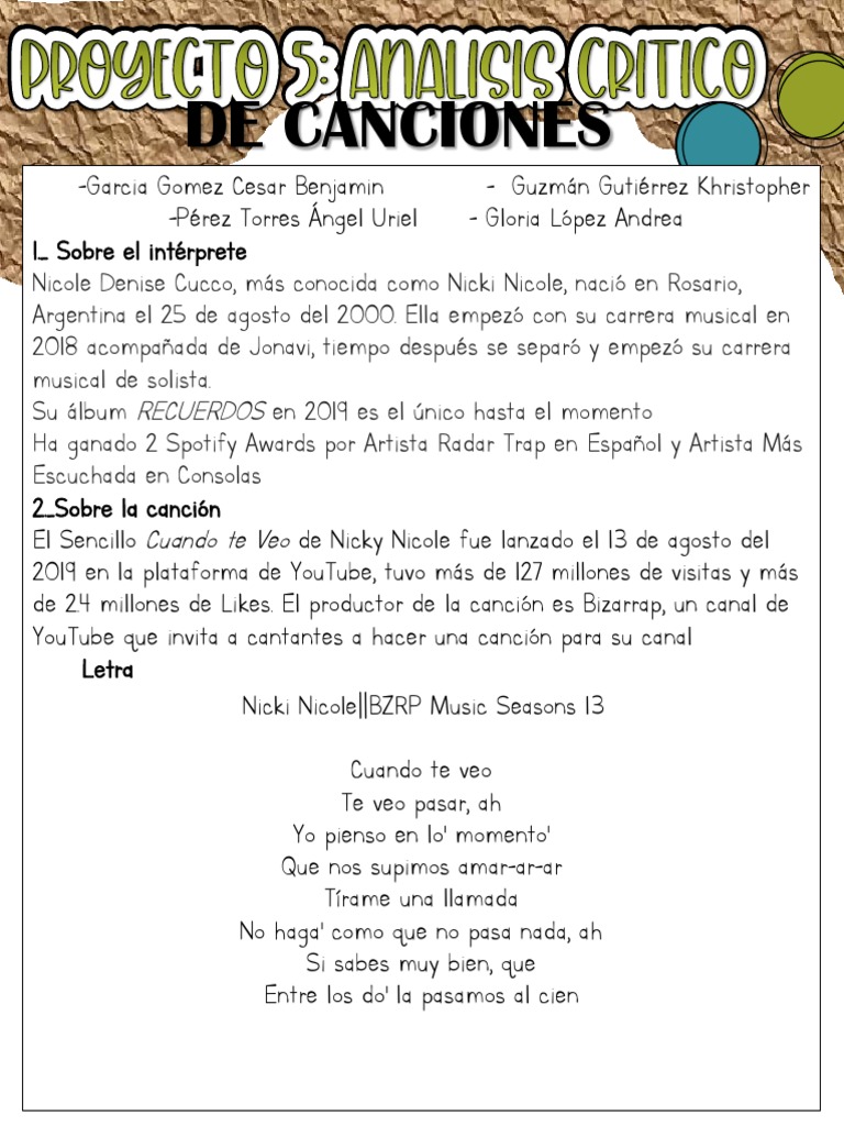 Analisis Critico de Canciones | PDF