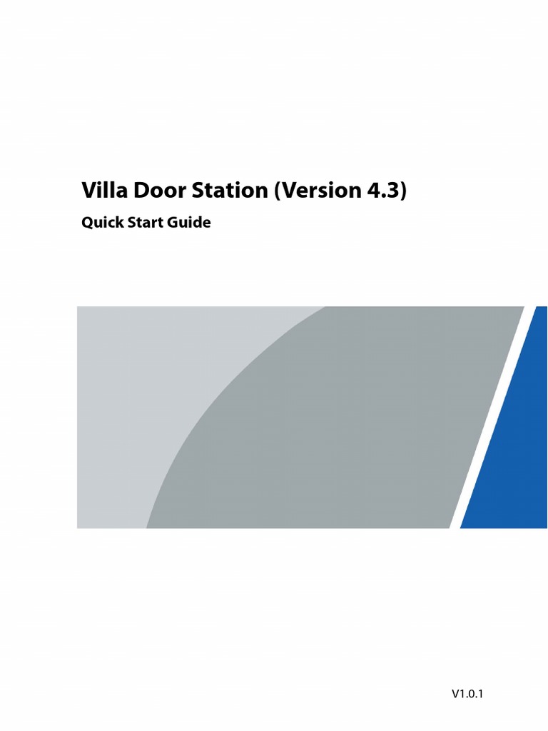 Villa Door Station (Version 4.3) - Quick Start Guide - V1.0.1 Eng | PDF