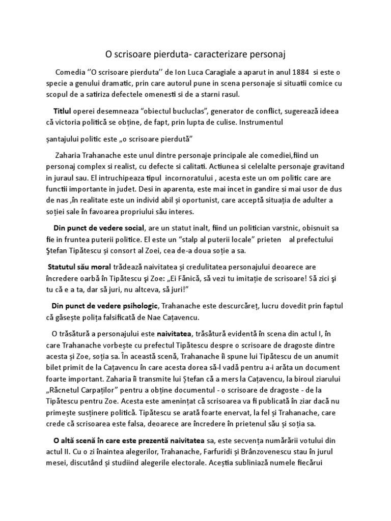 O Scrisoare Pierduta | PDF