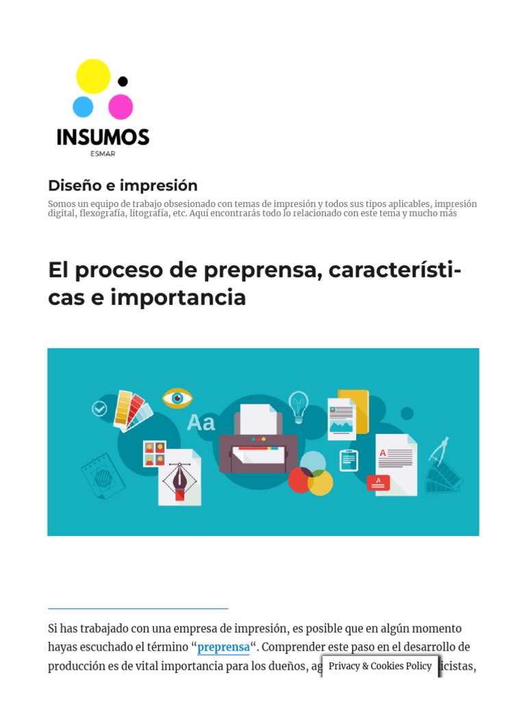 El Proceso de Preprensa, Características e Importancia - Diseño e ...