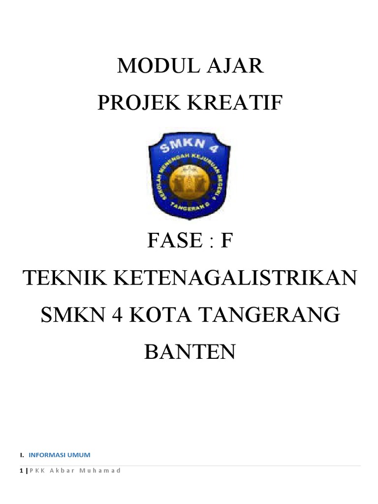 Modul Ajar 1 PKK Fase F | PDF