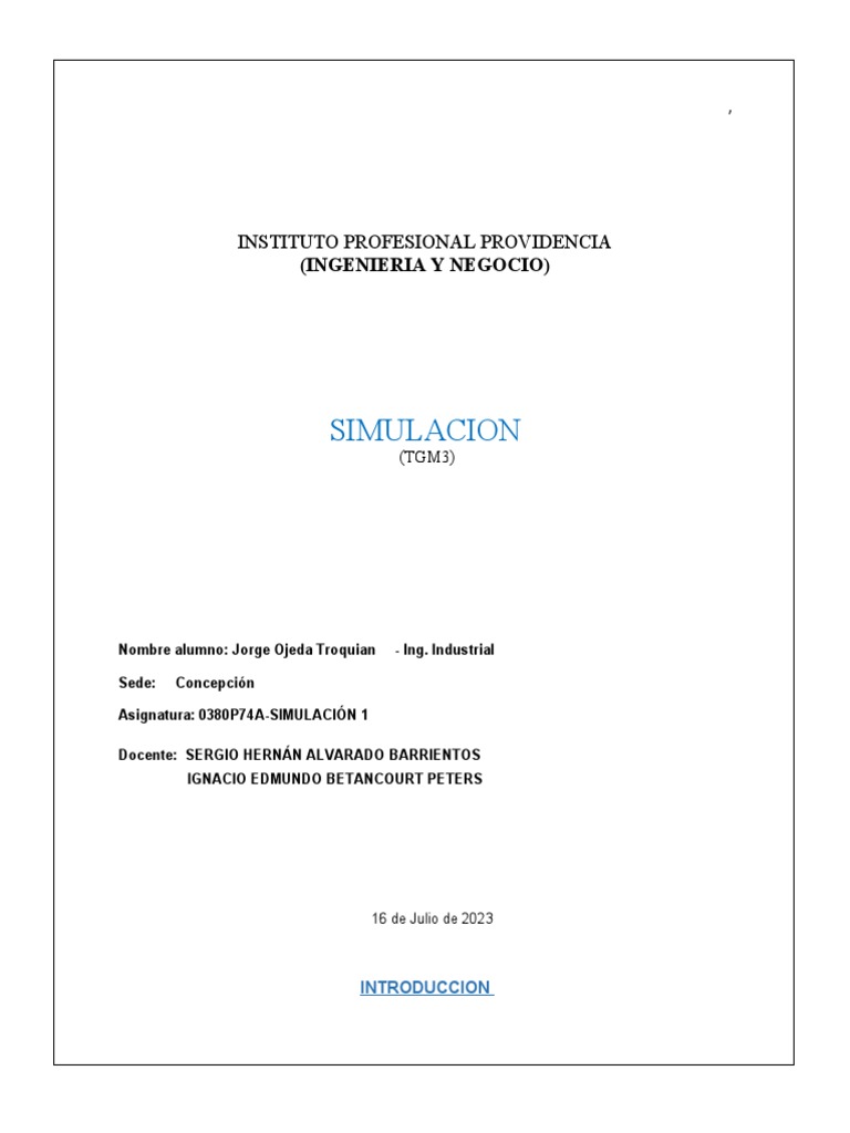 TGM3 Simulacion | PDF