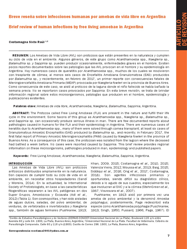 Infecciones por Amebas en Argentina | PDF