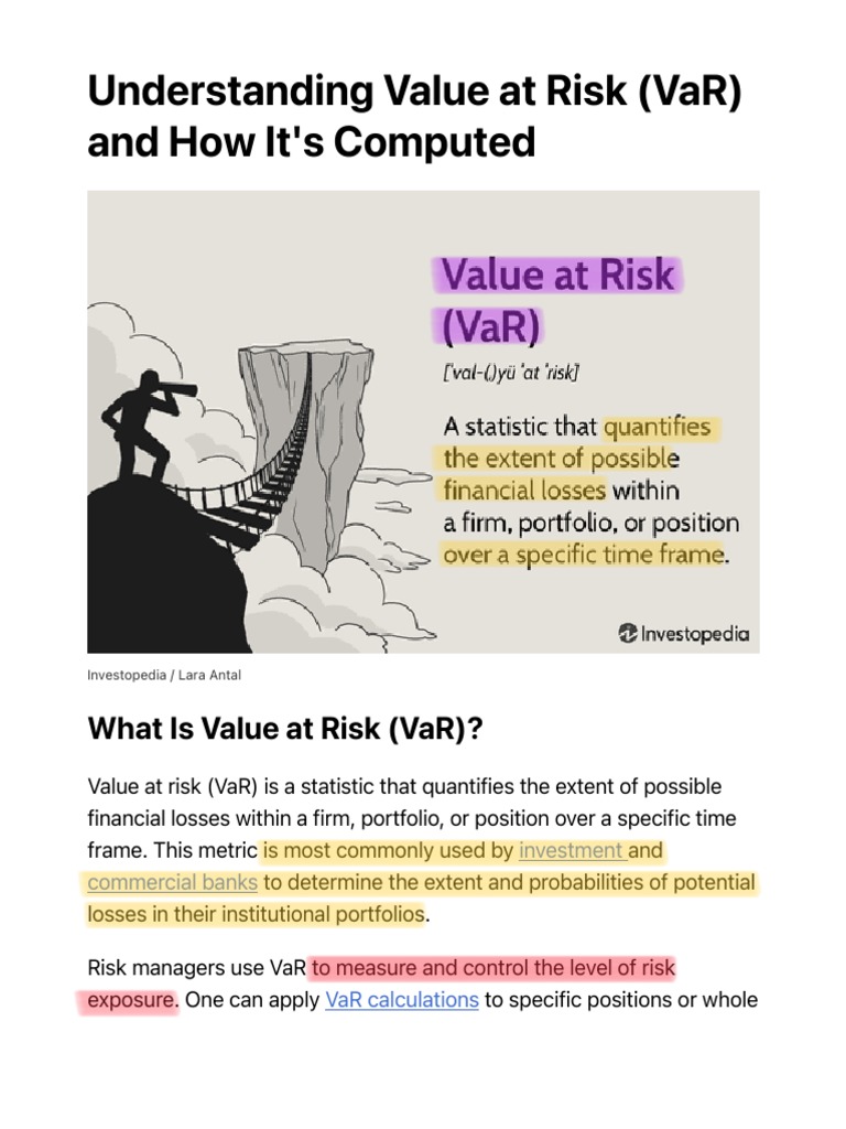 Understanding Value at Risk (VaR) and How It's Computed | PDF