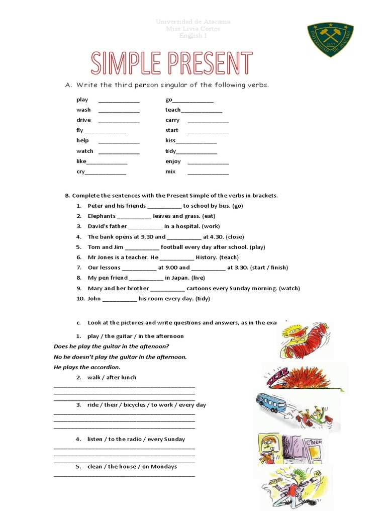 Simple Present Exercises. | PDF | Languages | Foreign Language Studies