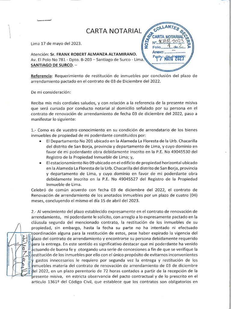 Carta Notarial | PDF