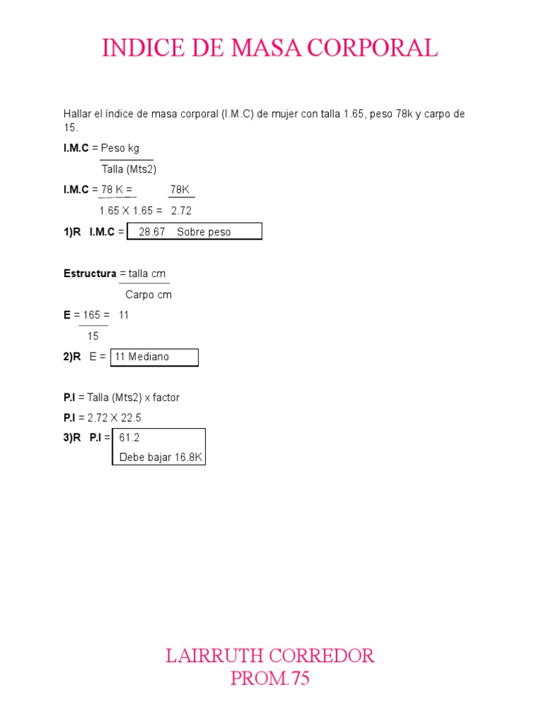 Indice de Masa Corporal | PDF