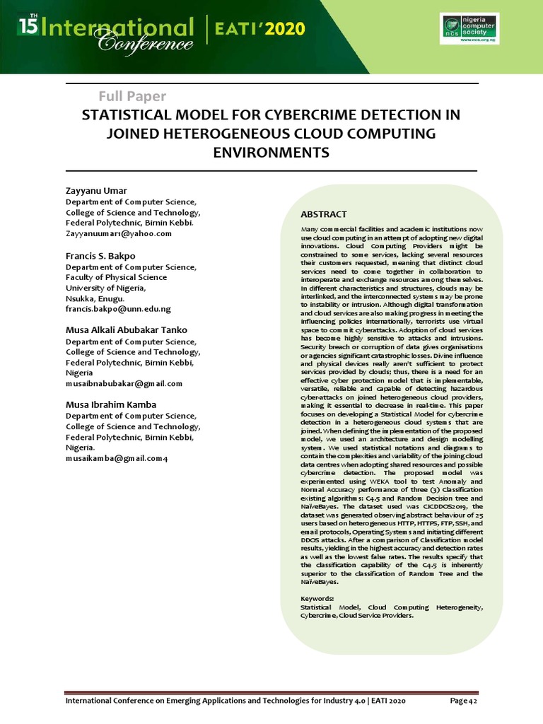 c4-Statistical-Model-for-Cybercrime Conference Paper | PDF | Computers