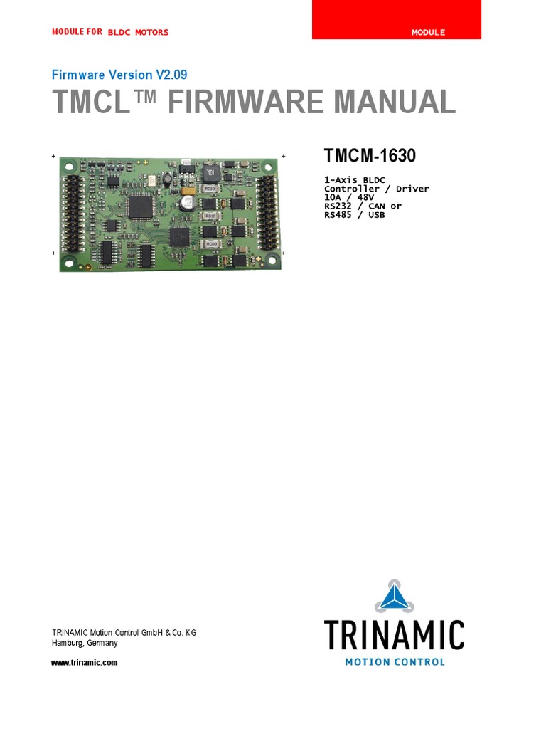 TMCM-1630-TMCL Firmware Manual fw2.09 Rev2.06 | PDF