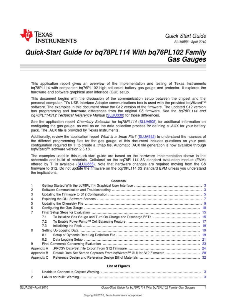Slua556 Quick Start | PDF | Calibration | Booting