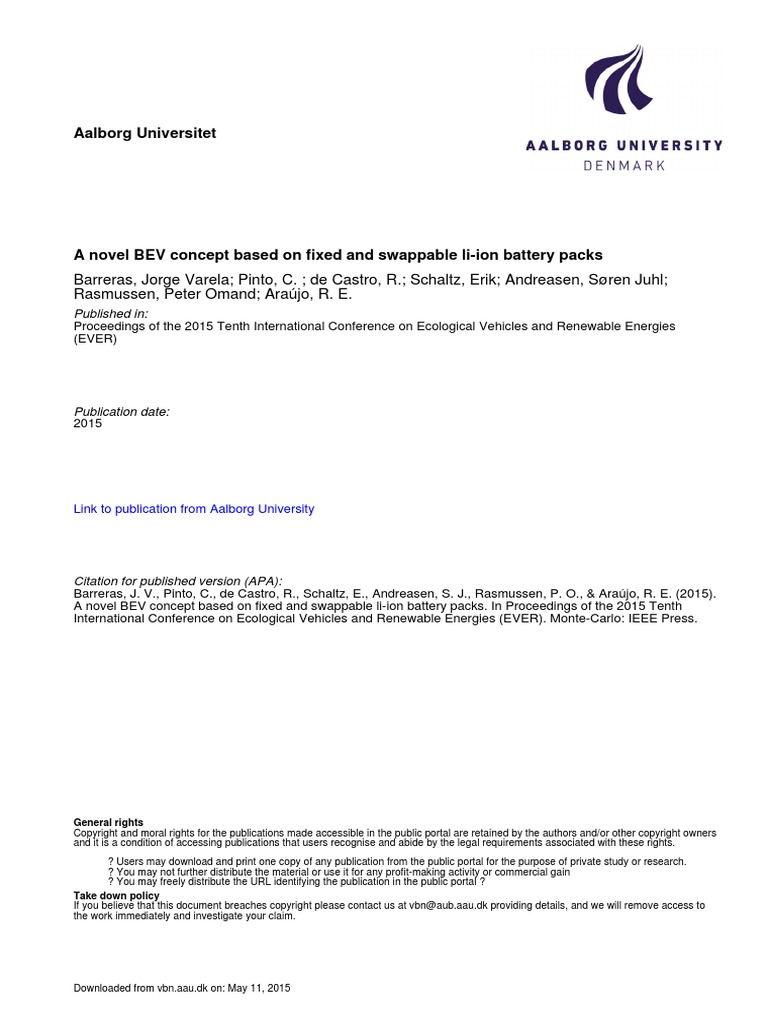 A Novel BEV Concept Based On Fixed and S | PDF | Technology & Engineering