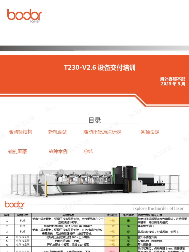 T230-v2.6 设备交付培训 | PDF