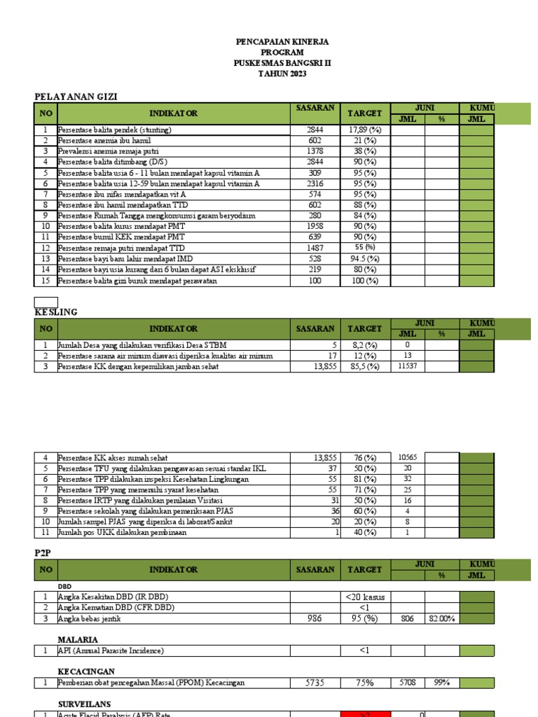 Laporan Program Puskesmas b2 Juni 2023 | PDF