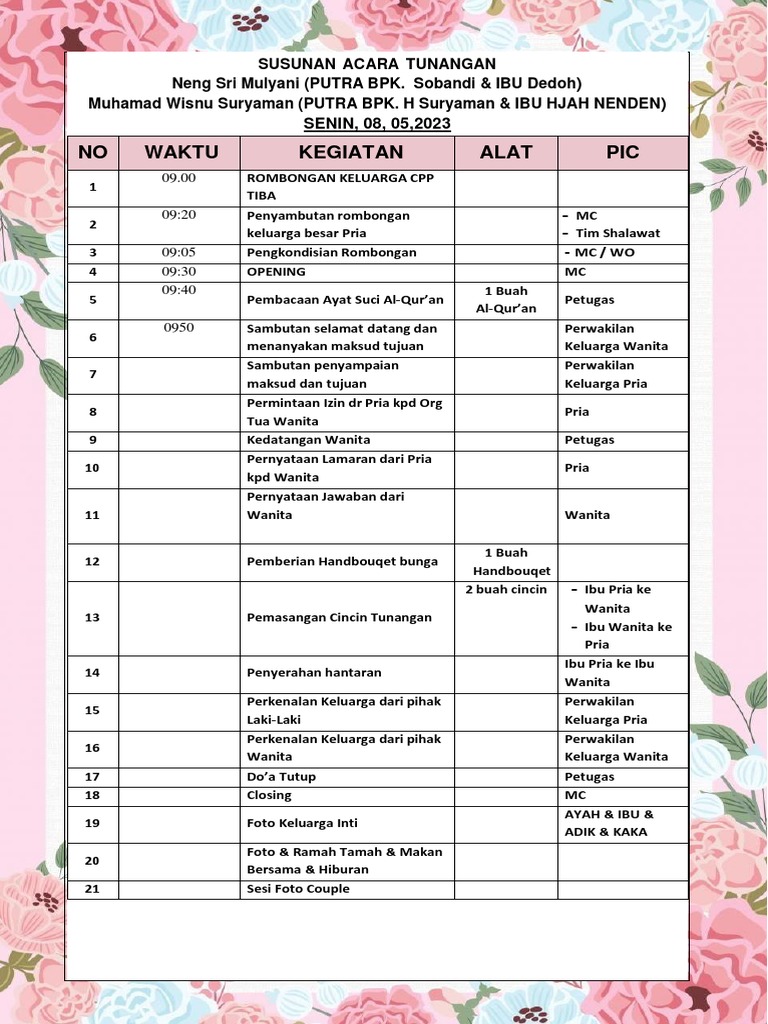 Susunan Acara Tunangan | PDF