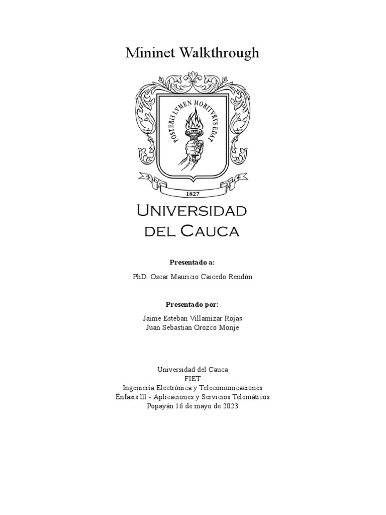 Mininet Walkthrough | PDF | Transmisión de datos | Ingeniería de software