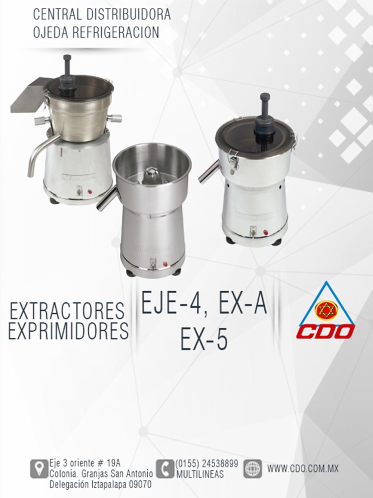 Extractores y Exprimidor: Modelos y Características | PDF