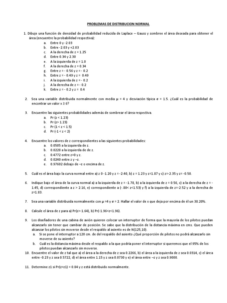 Tarea - Distribucion Normal | PDF | Distribución normal | Probabilidad