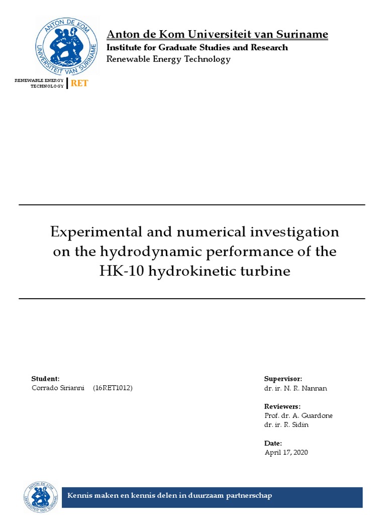 MSC Thesis, C. Sirianni (v1.1) | Download Free PDF | Turbine | Hydroelectricity