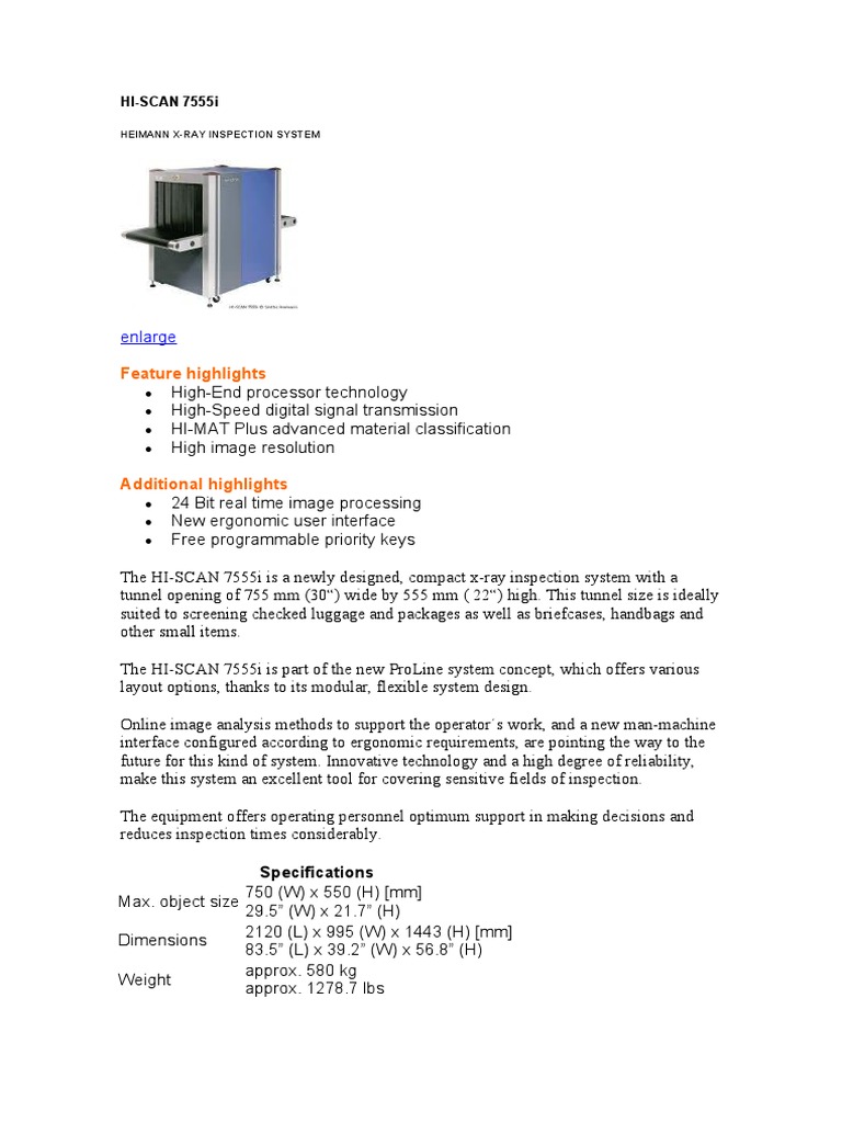 HI SCAN 7555i | PDF