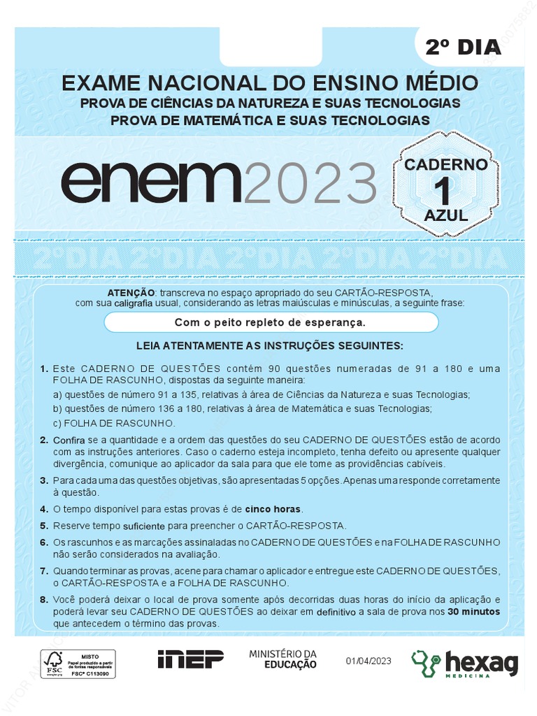 Simulado Enem Segundo Dia | PDF | Science