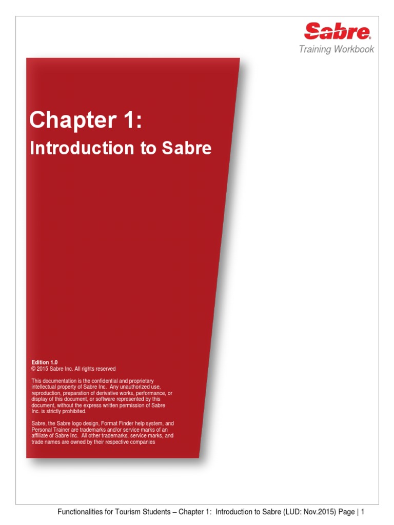 B1. Introduction To Sabre - Basic Reservations Manual - Oct2015 | PDF | Transport Companies ...