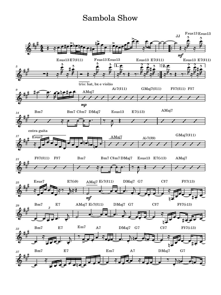 Sambola (Arranjo Disco) | PDF