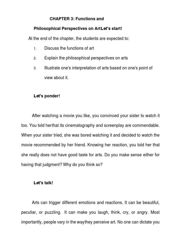 Chapter 3 Functions And Philosophical Perspectives Pdf Idea Cognition