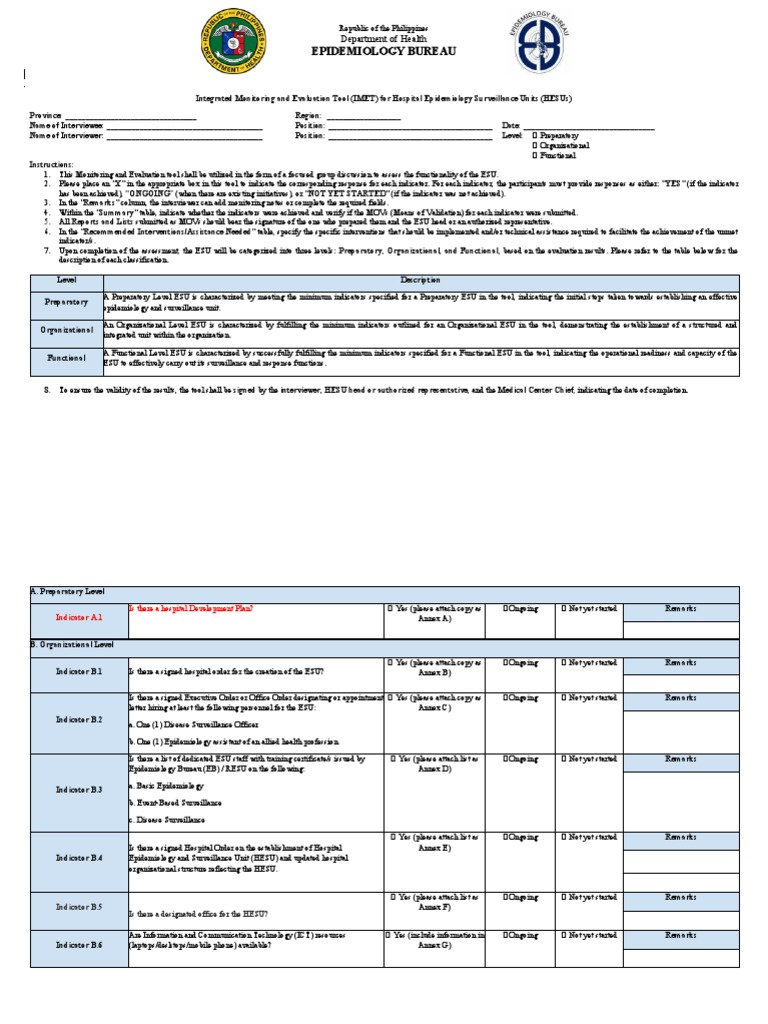 2023 (DRAFT) HESU Integrated Monitoring and Evaluation Tool | PDF ...