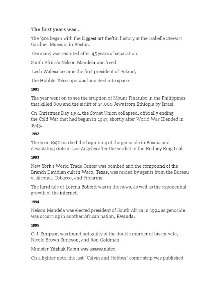 History of The 90s Decade | PDF