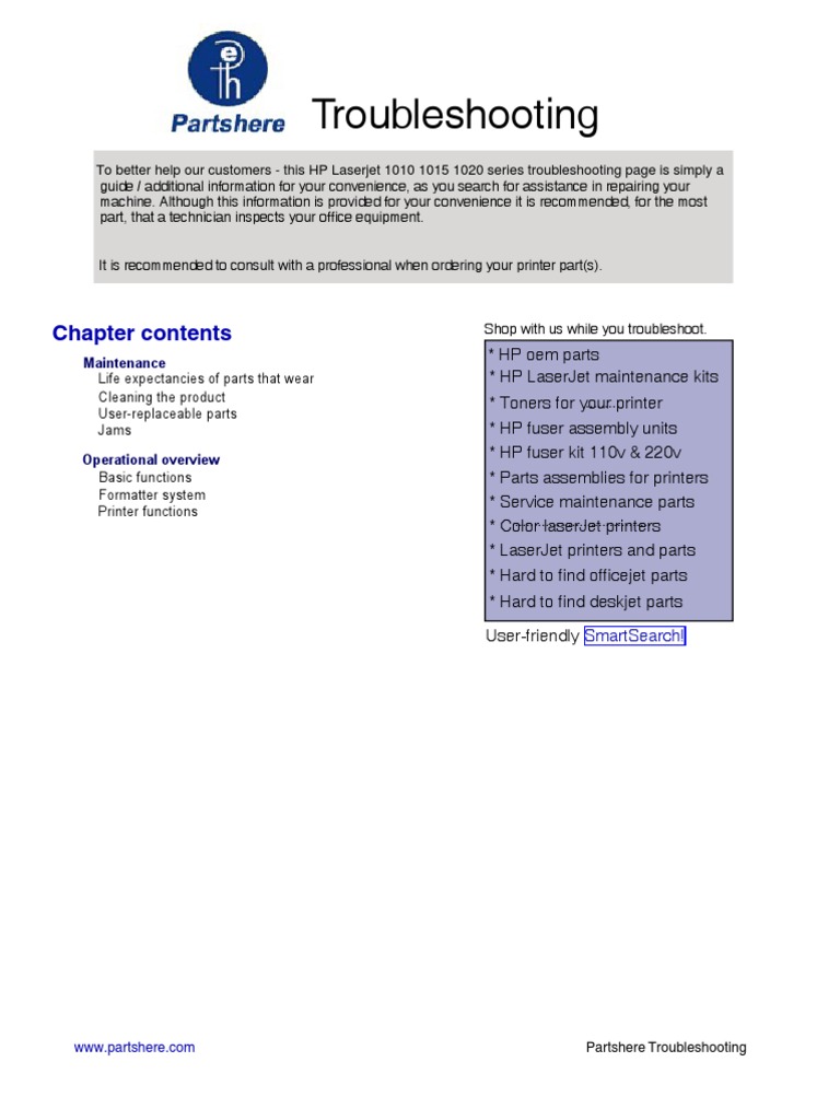 LJ 1010 1012 1015 1020maintenance | PDF | Printer (Computing) | Power ...