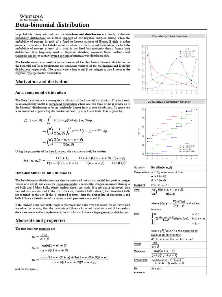 Beta-Binomial Distribution | PDF