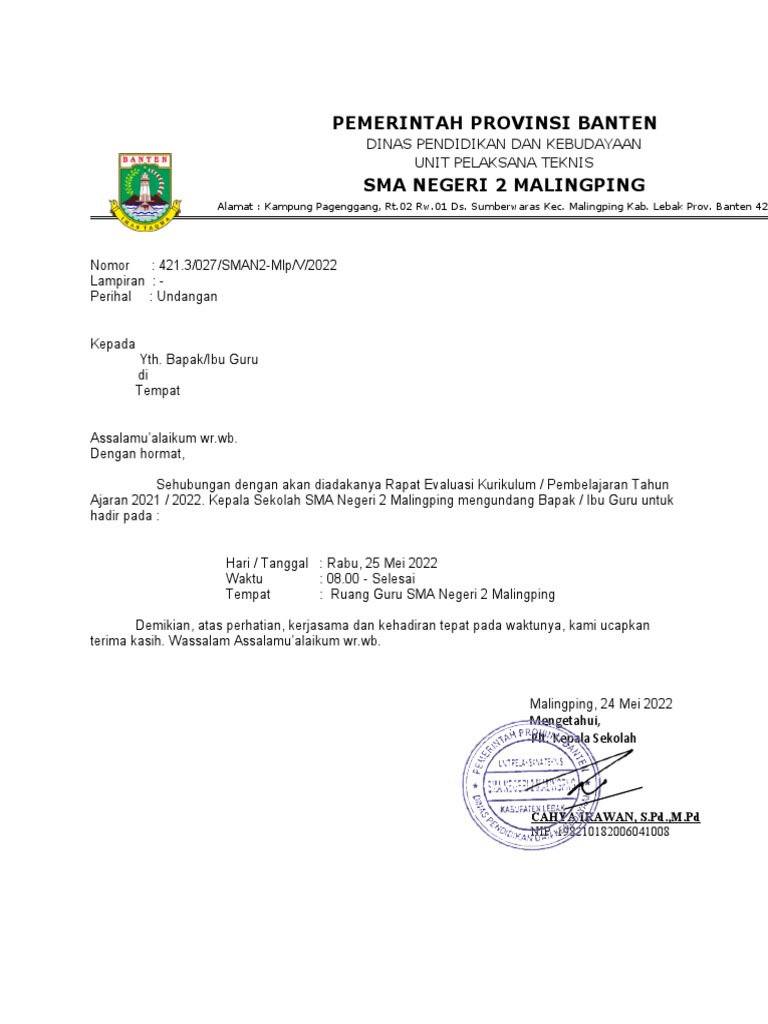 Contoh Surat Undangan | PDF