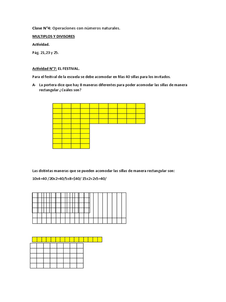 Actividad N 4. Multiplos y Divisores | PDF
