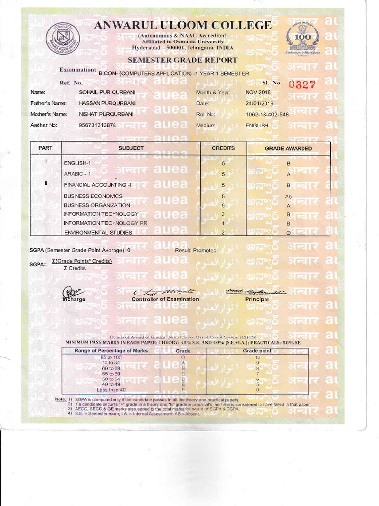 Sem 1 Memo 1:2 | PDF