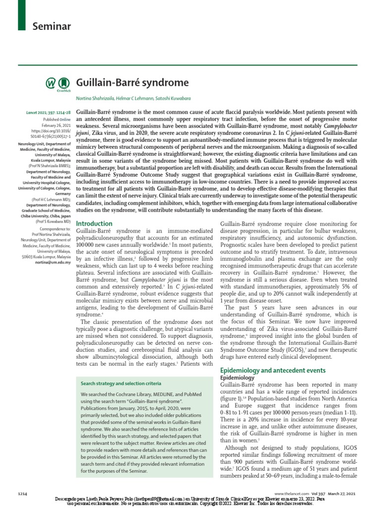 Guillain-Barré Syndrome | PDF | Diseases And Disorders | Medicine