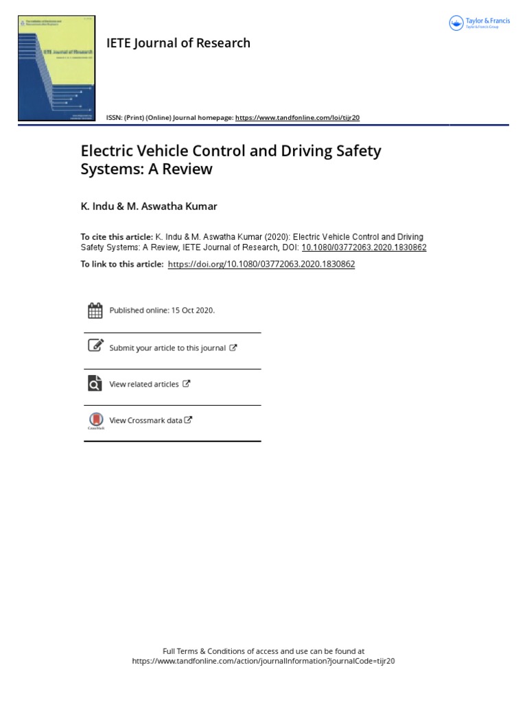Electric Vehicle Control - A Review | PDF