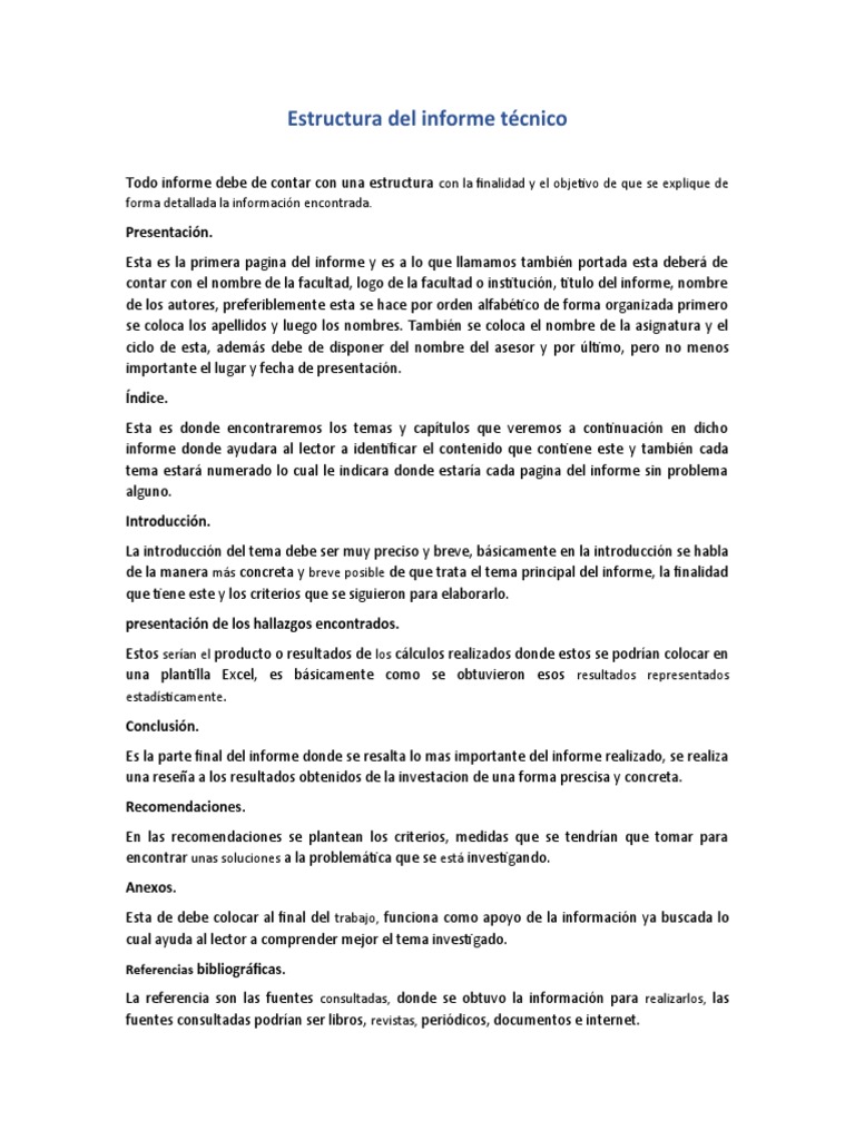Estructura Del Informe | PDF