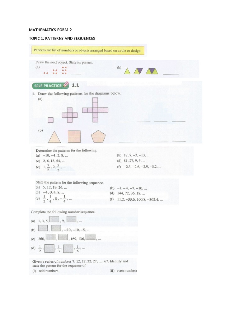Mathematics Form 2 | PDF